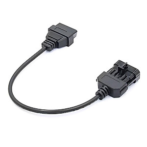 E-Car Connection 10 Pin OBD to 16 Pin OBD2 Car Extension Diagnostic Tool Connector Cable for Vauxhall and for Opel