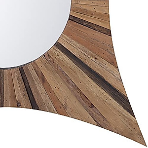 dreamlify Rustic Loon Peak Wall Mirror, Natural Wood Frame Accent Mirror with Beveled Effect, Stylish Decorative Mirrors for Home, 36 x 36