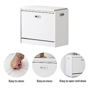 XRESLUCO Modern Shoe Storage Bench 3-Tier Shoe Rack with Padded Seat & Hidden Compartment Shoe Rack, Shoe Organizer for Entryway, Bedroom, Closet & Hallway, Entryway Bathroom