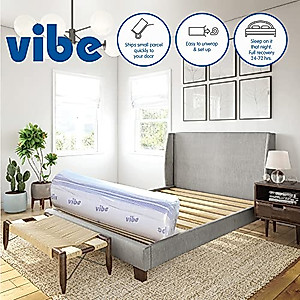 Vibe Gel Memory Foam 12-Inch Mattress with Bonus Mattress Protector| CertiPUR-US Certified | Bed-in-a-Box, Twin XL, White