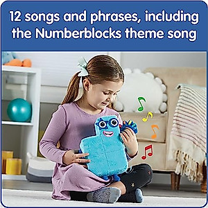 hand2mind Sing-Along Numberblock Five, Plush Singing Toys, Music Playing Stuffed Animals, Musical and Light Up Toys, Plush Interactive Toy Figures, Cartoon Plush Toys, Imaginative Play Toys