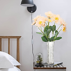 XHXSTORE 8 Pcs Artificial Flowers Faux Poppy Flowers Champagne Real Touch Flowers Stems Silk Floral Arrangement for Home Inddor Garden Party Table Centerpieces Wedding Decor (19.68 Inch)