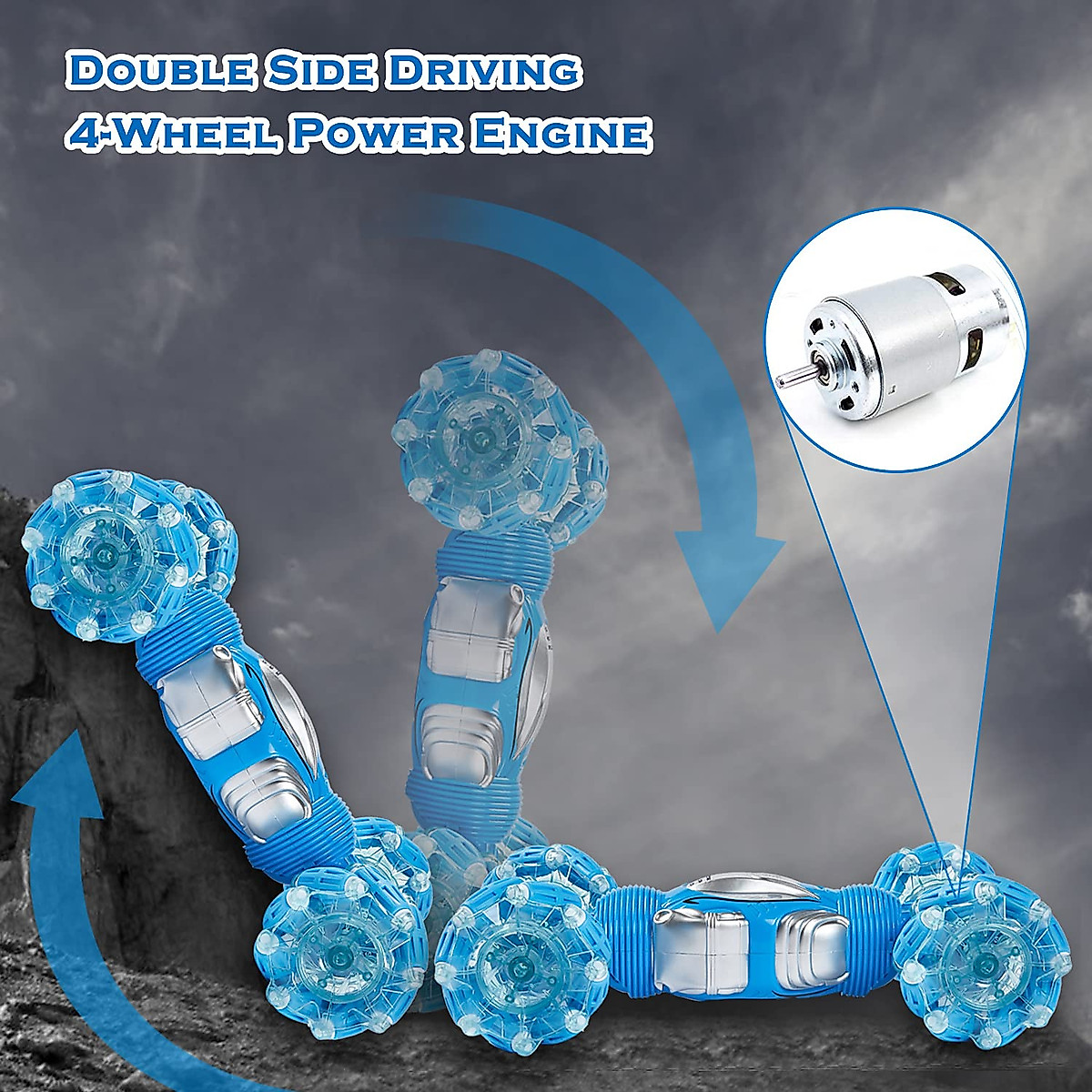 BEMITON Boys Aged 6-12 Birthday Gift Ideas- Gesture Sensing RC Stunt Car Toy for Kids, Hand-Controlled 2.4Ghz Remote Control Twist Cars, 4WD All-Terrain Off-Road Vehicle