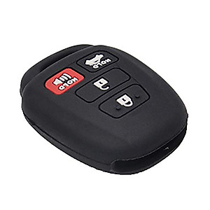 LemSa 2 Pack Keyless Entry Remote Car Key Fob Outer Shell Cover Soft Rubber Silicone Protector Keyless Jacket Case for Toyota Camry Avalon Corolla RAV4 Highlander Venza HYQ12BDM, Black Pink