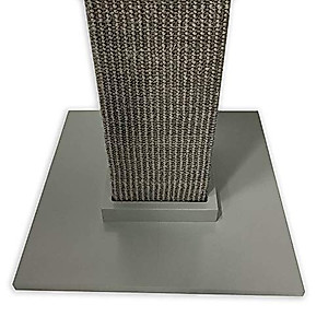 SmartCat Ultimate Scratching Post – Gray, Large 32 Inch Tower - Sisal Fiber, Simple Design - For All Cats