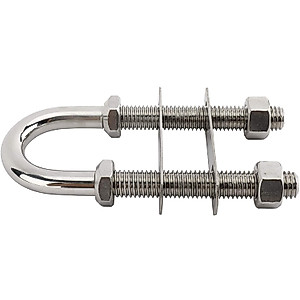 YaeMarine 2-Pack 3/8" Dia Stainless Steel Marine Boat Stern Bow Eye Tie Down U Bolt Thread Length 2-1/2", 3", 3-1/2" Option (3/8" Dia x 3-1/2" Thread Length, 5" Overall Length)