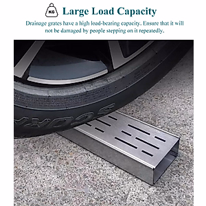 Blazea Channel Drainage Trench Drain System, Heavy Duty Stainless Steel Channel Drain Kit, Floor Trough Guttering for Patio Deck Bathroom, Easy to Install(7x3cm(2 3/4x1 1/8"))