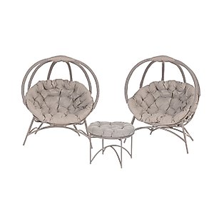FlowerHouse FHOV400-SAND-SET Cozy Ball Chair Overland Sand Conversation Set