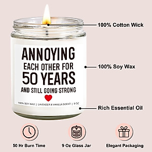 Younift 50 Years Candle, 50th Wedding Anniversary, Gifts for Parents, 50th Anniversary, Gifts for Couple, 50 Year Anniversary, Gifts for Husband, Wife, Friends, Funny Gifts, Golden Anniversary
