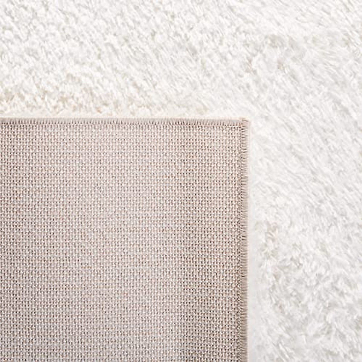 Safavieh Tahoe Shag Collection 9' x 12' White THO670A Solid Non-Shedding 1.2-inch Thick Area Rug