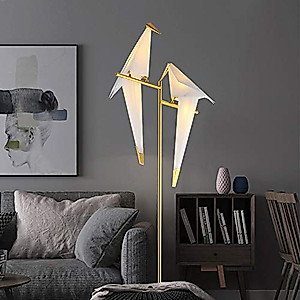 MORE CHANGE MoreChange 72In Modern LED Floor Lamp, Bird Floor Light Gold Metal Fixtures for Living Room Bedroom Dinning Room Office (2 Birds)
