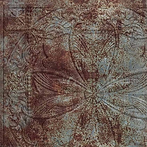 From Plain To Beautiful In Hours 337otr-24x24-10 Helena PVC 2' x 2' Lay-in or Glue-up Ceiling Tile (Covers / 40 sq.ft), Old Tin Roof, 10