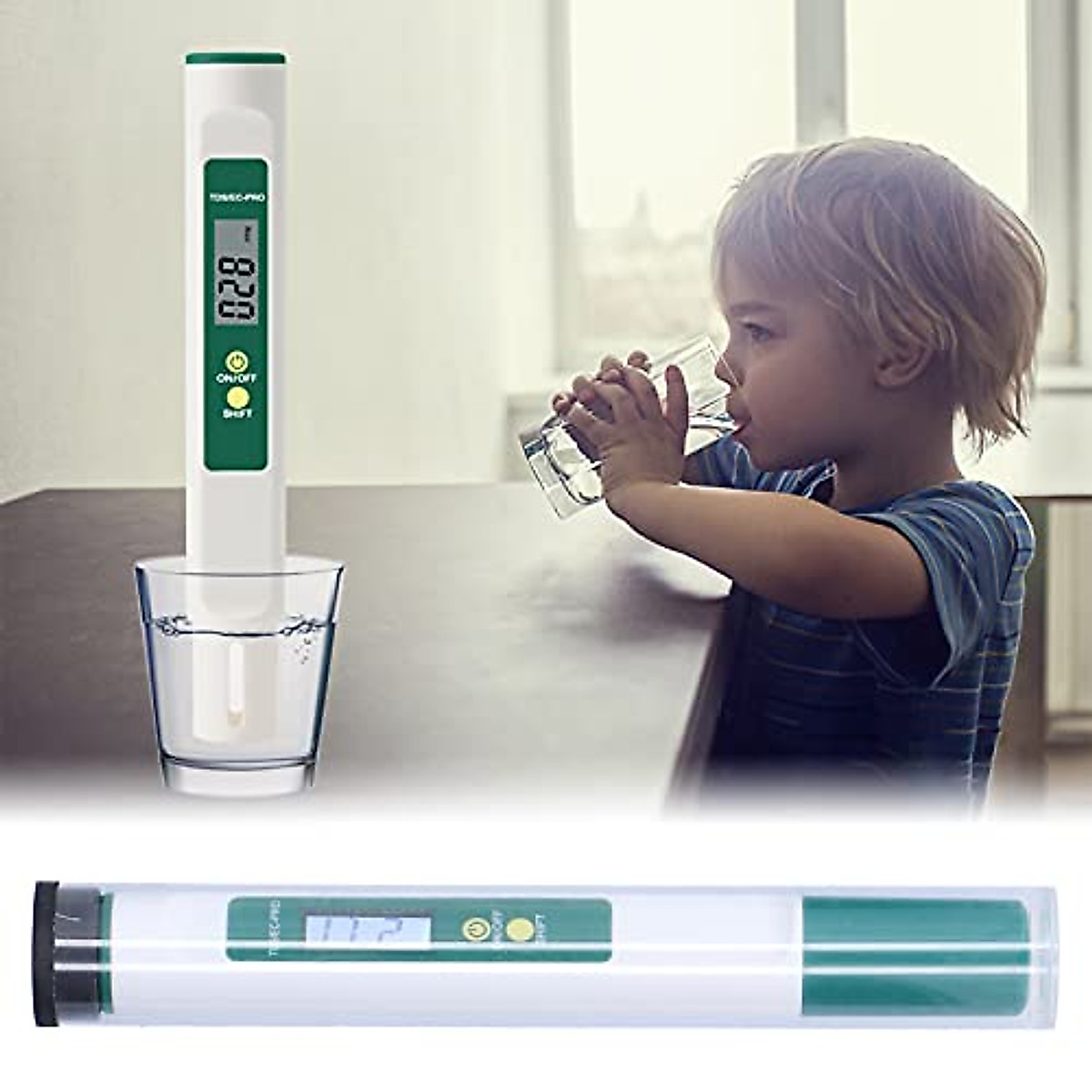 LIANGLIDE Water Tester Pen 2 in 1 TDS EC Soil Tester Portable Water Quality Meter for Laboratory Agriculture