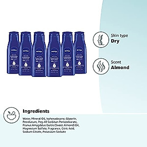 NIVEA Essentially Enriched Body Lotion for Dry Skin - Pack of 6, 2.5 fl. oz. Travel Size Toiletries