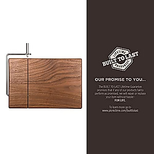 TOSCANA - a Picnic Time Brand Meridian Black Walnut Cutting Board with Cheese Slicer 12 x 10 x 12