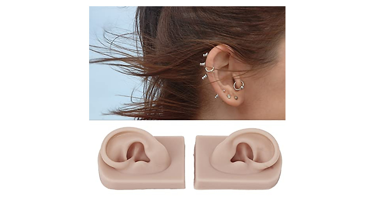 Silicone Ear Model for Teaching and Piercing Practice | Reusable & Portable