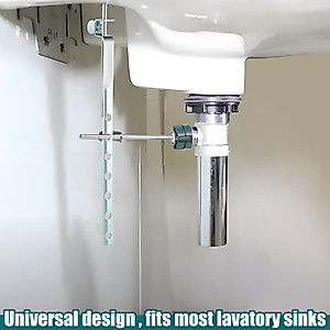 Enhon 2 Pack Universal Lavatory Pop Up Drain Lift Rod, Linkage, and Spring Clip Kit, Replacement for PF0906-CH, Bathroom Sink Stopper Pull Pivot Rod Assembly, Chrome