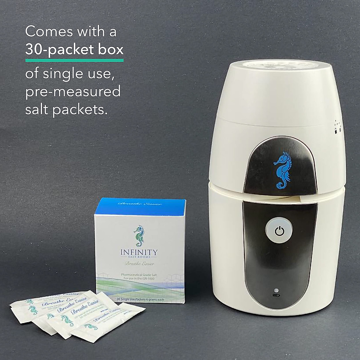 The Infinity Salt Air Machine – Halotherapy Salt Home Machine, Personal Halotherapy Machine, Spa at Home for Allergy Relief, Respiratory Therapy, Asthma Relief, Anxiety Relief, and More