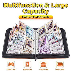 JoyHood Trading Card Binder for YuGiOh Cards, TCG Card Folder Album Books Case with Zipper Fits PM MTG YGO, Holds Up to 400 Cards, Gifts for Boys/Girls (Exodia)