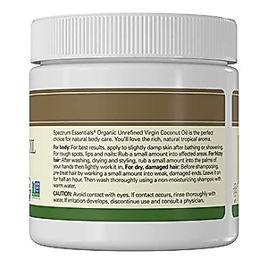Spectrum Essentials Organic Virgin Coconut Oil, Unrefined, 15 Oz (Packaging May Vary)