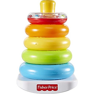 Fisher-Price Baby Stacking Toy Rock-A-Stack, Roly-Poly Base With 5 Colorful Rings For Ages 6+ Months