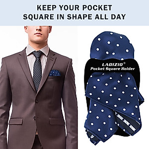 LADIZIO Pocket Square Holder, Pocket Squares for Men, Accessories for Men’s Square Scarf, Suits, Tuxedos, Vests and Dinner Jackets 1/2/3/5/8 Pack Assorted