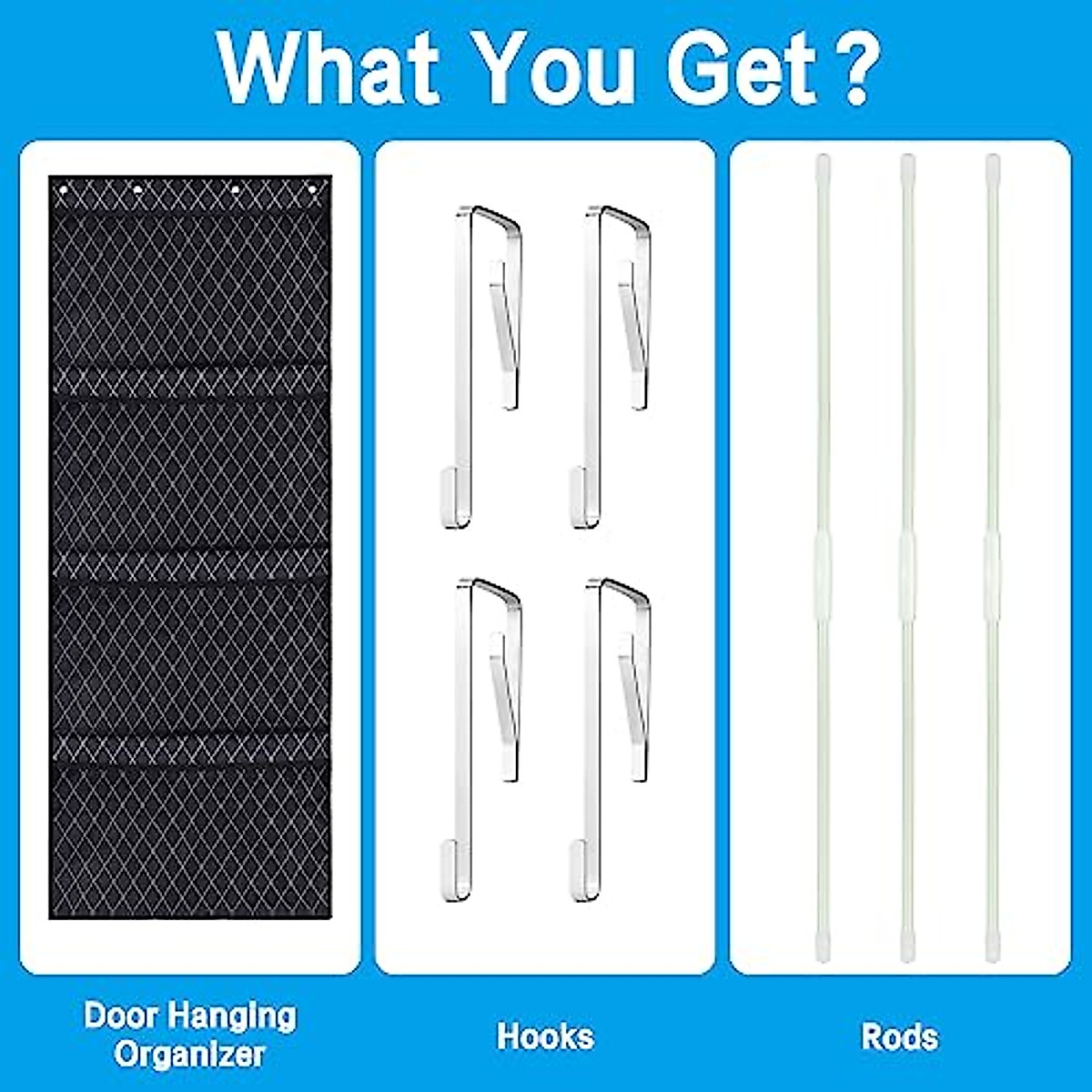 CHOBUYODIS Organizers and Storage for Stuffed Animals,Over Door Net Hammock,Durable Hanging Baby Organizer,Plush Toy Net,Kids Toy and Diaper Organization, with 4 Large Breathable Dense Mesh Pockets