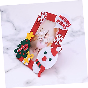 NOLITOY Christmas Photo Booth Prop Frame Christmas Picture Frame Craft Holiday Picture Frame Christmas Picture Frame Kids Christmas Photo Frame Red Photo Frame Child Kraft Paper Decorate