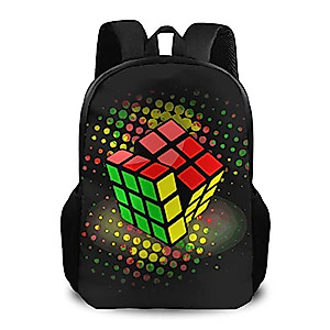 AMRANDOM Large Capacity Rucksacks, for Colorful Rubiks Cube Art Multipurpose Anti-Theft Carry On Bag with Padded Straps, College School Bookbag, Travel Hiking Backpack, Laptop Backpack