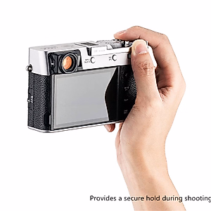 JJC Deluxe Metal Thumb Up Grip for Fujifilm X100VI Fuji X-E4 XE4 X-E3 XE3 X100V X100F X100T Thumb Rest Support Silver, Not Affected The Use of Thumb Wheel
