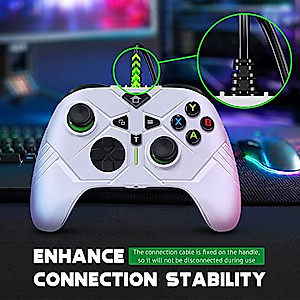 SAMINRA Replacement for Wired Xbox One Controller with Two Remappable Buttons, 3.5mm Audio Jack and Turbo Key, Compatible with Xbox Series X/S, Xbox One X/S and Windows 10/11