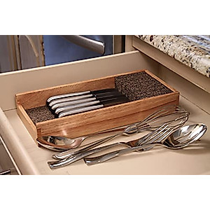 Knifedock - In-drawer Kitchen Knife Storage - The Cork Composite Material Never Dulls Your Blades. Great Gift for Any Chef! Enables you to Easily Store and Identify Your Knives At a Glance.
