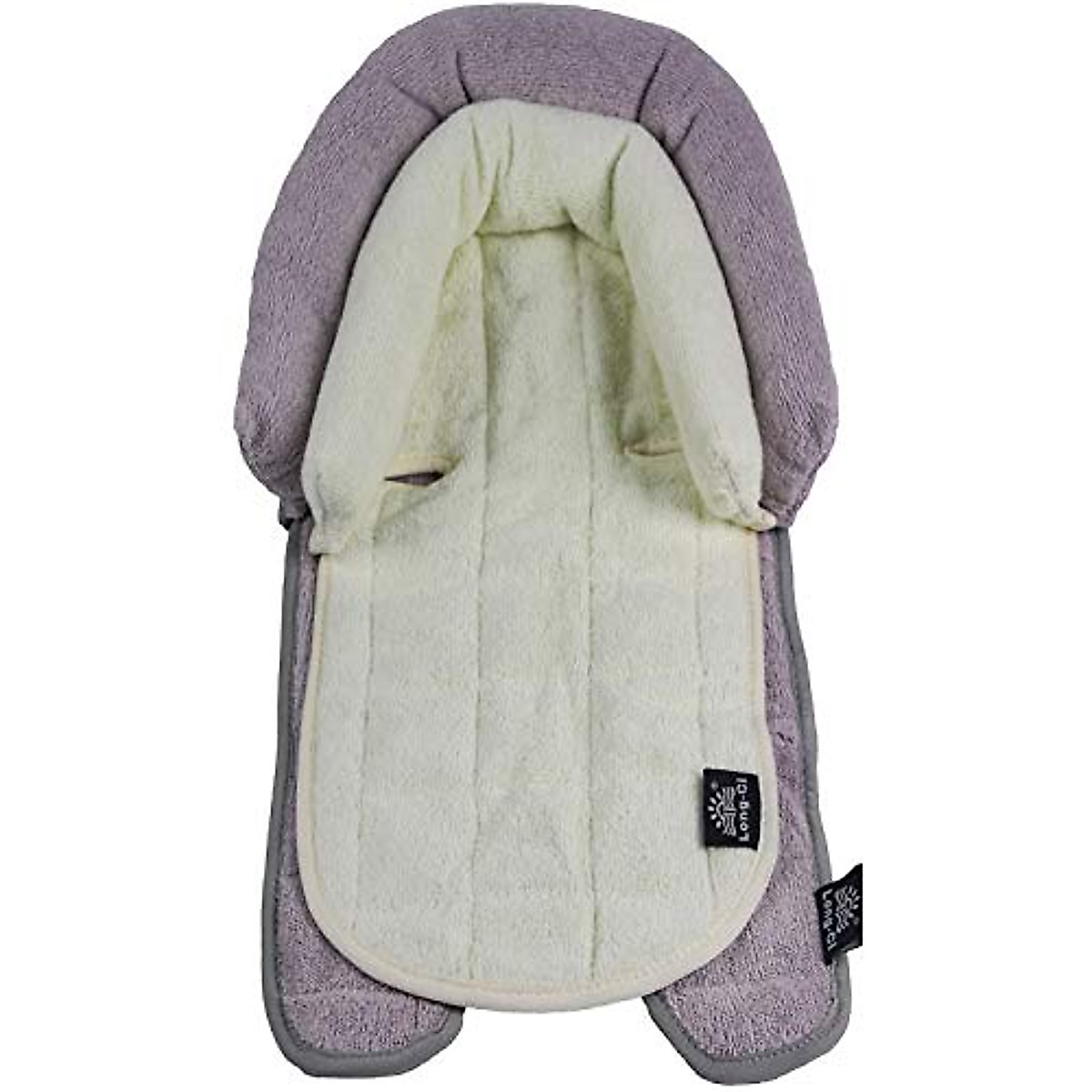 Long-Ci 2-in-1 Baby Insert Cushion Pad with Head Neck Body Support Pillow in Plush Terry for Newborn (Pink Beige)