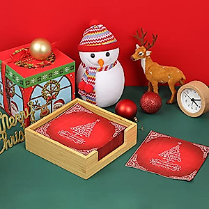 MaxGear Bamboo Napkin Holder, Lunch Napkin Holders for Tables, Table Top Decorative Napkin Tray for Dining Table and Kitchen,Wooden Luncheon Napkin Holder Tissue Dispenser 1 Pack