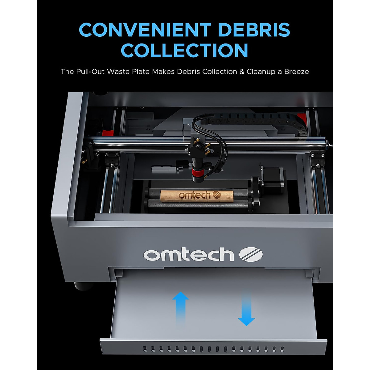 OMTech K40+ 40W CO2 Laser Engraver, 12" x8" Desktop Laser Cutter & Engraving Machine for Home Use, LightBurn Compatible LightBurn & LaserGRBL Compatible Laser Head Air Assist Water Pump