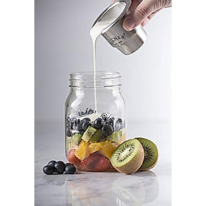 Kilner Snack On The Go Glass Jar Set Stainless Steel Cup Keeps Dry Ingredients Separate from Wet Foods, 17-Fluid Ounces, 0.5L