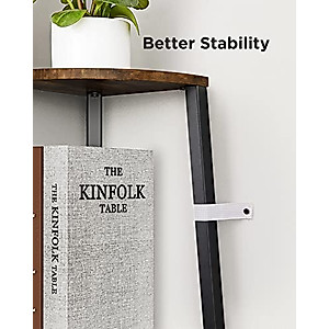 FURNINXS 4 Tier Corner Shelf Standing, Shelving Unit, Display Rack for Bedroom, Living Room, Office, Kitchen, Rustic Brown