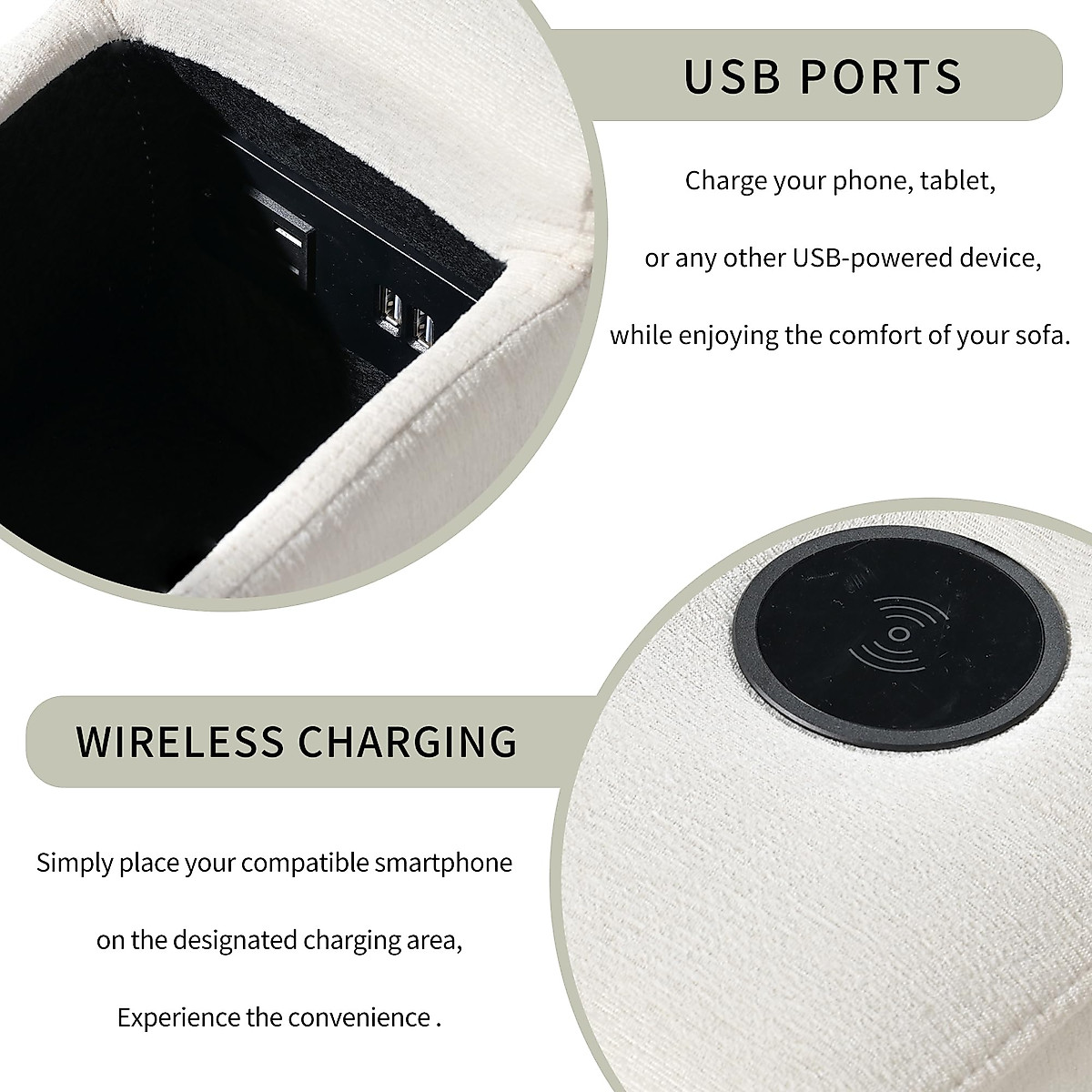 WILLIAMSPACE Modular Sectional Sofa for Living Room, Upholstered 4 Seater Sofa Couch Furniture, Reversible Couch for Apartment (Beige)