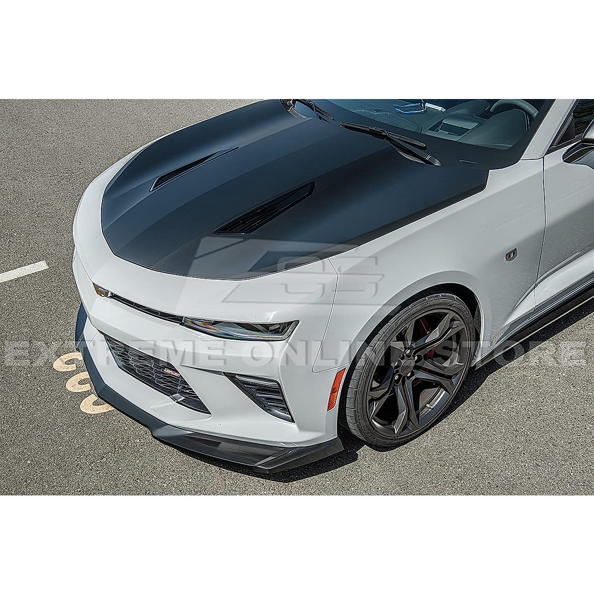 Replacement for 2016-Present Chevrolet Camaro SS 2019-Present Chevrolet Camaro LT LS RS | ZL1 Style Front Bumper Lower Lip Splitter (ABS Plastic - Matte Black)