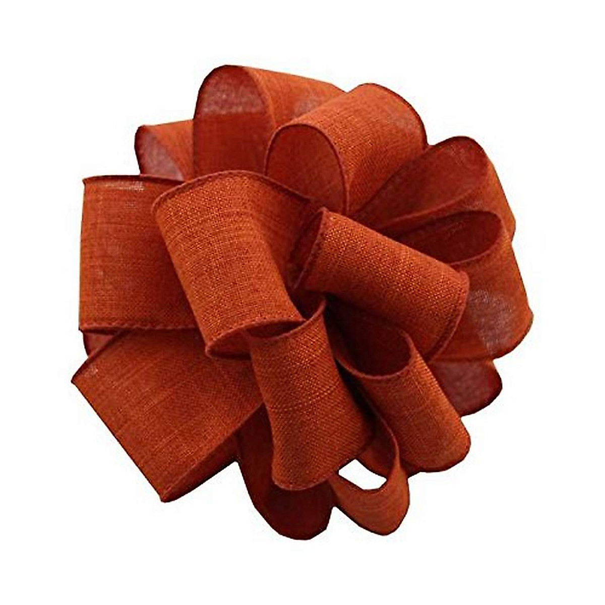 Berwick Offray DWI Linen Wired Edge Ribbon-1-1/2 Wide X 50 Yards-Rust Ribbon