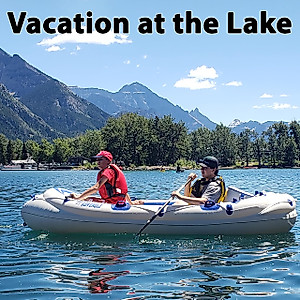 Sea Eagle SE9 Lightweight Inflatable Motormount Boat with Inflatable Floor, 5' Oar Set, Boat Bag, Electric Pump, 2 Seats Great for Boating, Motoring, Rowing, Fishing & Yacht Tending (Startup)