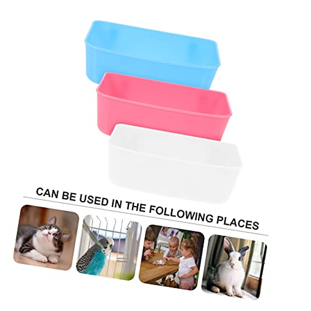 Mipcase 3pcs Parrot Holder Cup Conure Budgie Water Feeding Dispenser Cups Cage Chinchi Slot Plate Gamefowl Dish Greys Animals Accessories Feeder Trough Container Storage Lovebird