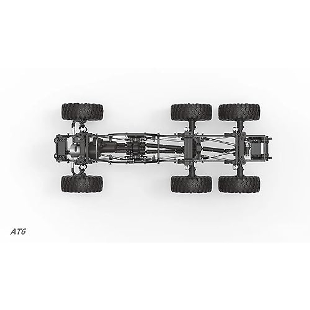 wheelfun CROSSRC 6WD RC Off-Road Truck Pickup 1/10 6X6 AT6 Remote Control Electric Climbing Cars Rock Crawler 2Speed Gearbox Motor ESC Servo Light Hobby Grade Pickup for Adults