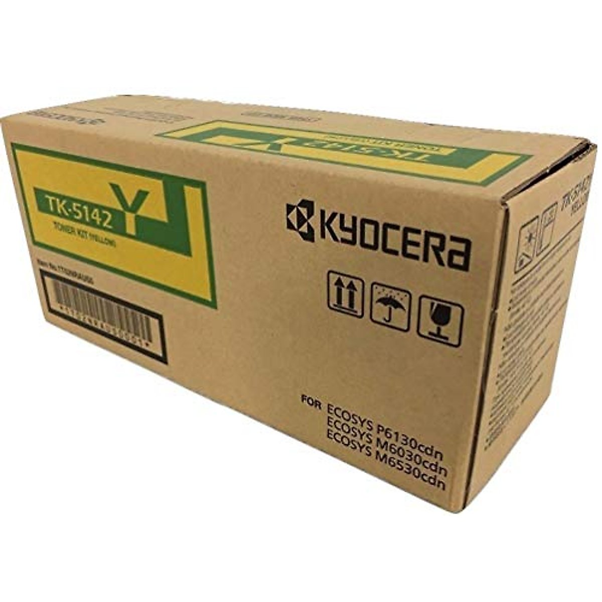 Kyocera 1T02NRAUS0 Model TK-5142Y Yellow Toner Cartridge For use with Kyocera ECOSYS P6130cdn, M6030cdn and M6530cdn Laser Printers; Up to 5000 Pages Yield at 5% Average Coverage