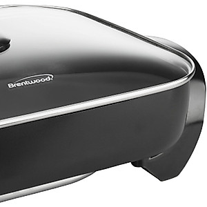 Brentwood SK-75 16-Inch Non-Stick Electric Skillet with Glass Lid, Black