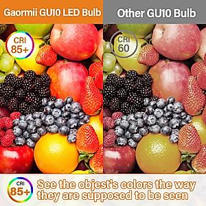 Gaormii GU10 LED Bulb Dimmable, 50W Halogen Equivalent, 3000K Warm White, 5W 500LM MR16 GU10 Spotlight for Track Accent Recessed Ceiling Lighting, Kitchen Range Hood, 6 Pack