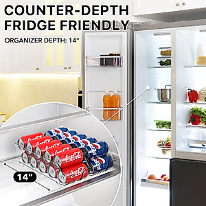 SimpleHouseware Soda Can Organizer for Pantry/Refrigerator, Clear, Set of 2