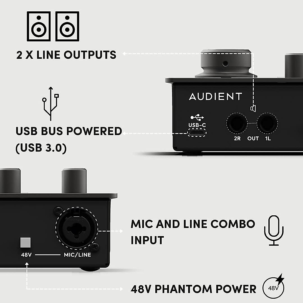 Audient iD4 MKII USB-C Audio Interface (Renewed)