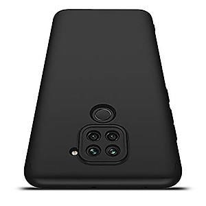 LEMAXELERS Redmi Note 9 Case Ultra Thin 3 in 1 360 Degree Full Body Case Premium Slim Shockproof Hard PC Plastic Anti-Scratch Bumper Cover for Xiaomi Redmi Note 9 / Redmi 10X 4G 3 in 1 Black AR