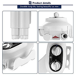 Bidet Toilet Seat Attachment, Non-Electric Self Cleaning Dual Nozzle (Posterior/Feminine Wash) Fresh Water Sprayer Bidet with Adjustable Water Pressure Switch and Mobile Phone Holder